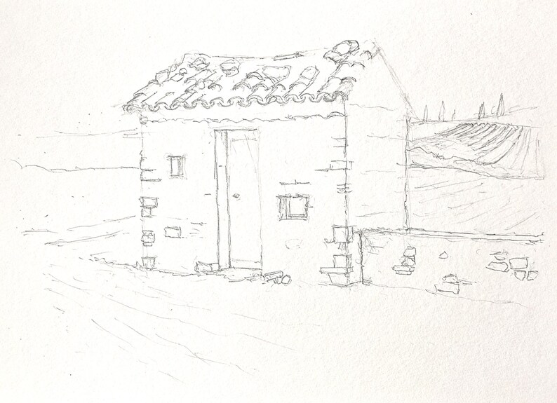 The Barn Provence Cabanon Original Watercolor Painting Watercolor ...