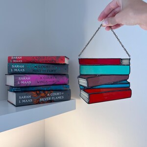 Acotar Inspired Book Stack Pattern, Stained Glass Pattern, Book Stack ...