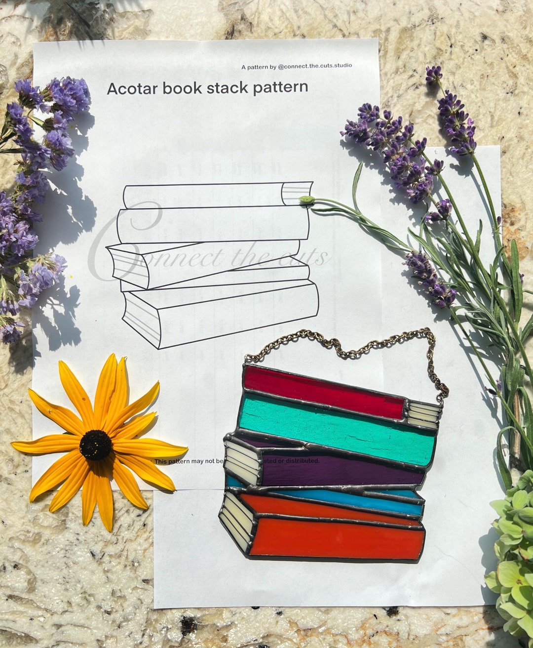 Acotar Inspired Book Stack Pattern, Stained Glass Pattern, Book Stack ...