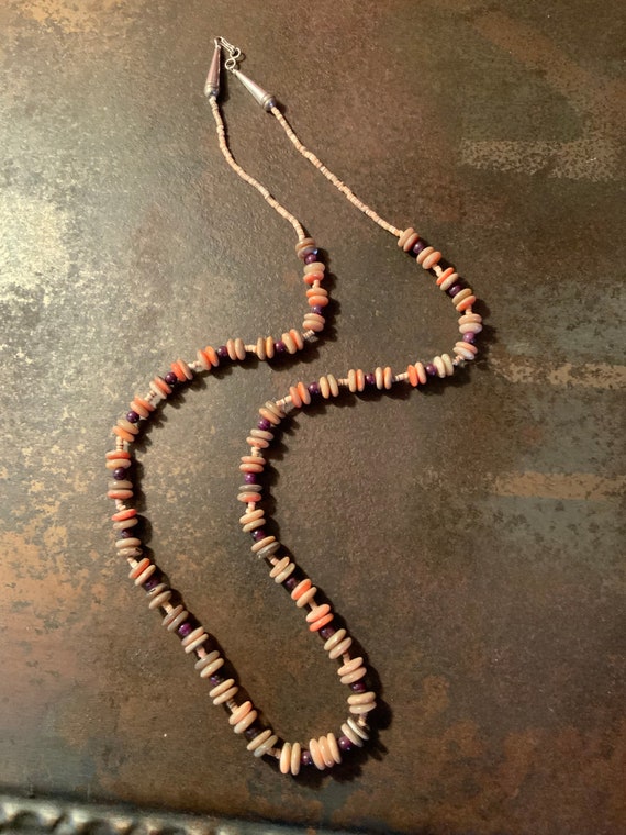 Spiny Oyster Shell Disk Sugilite Beads Necklace, Vint… - Gem