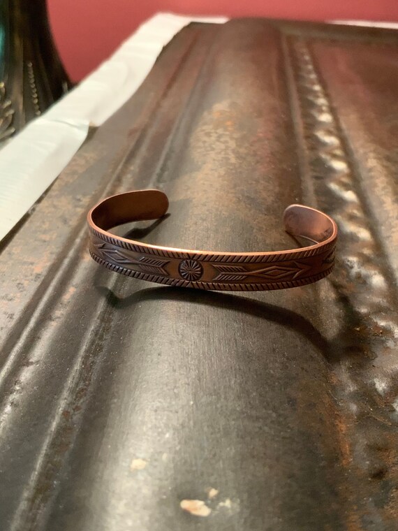 Vintage copper cuff bracelet - Gem