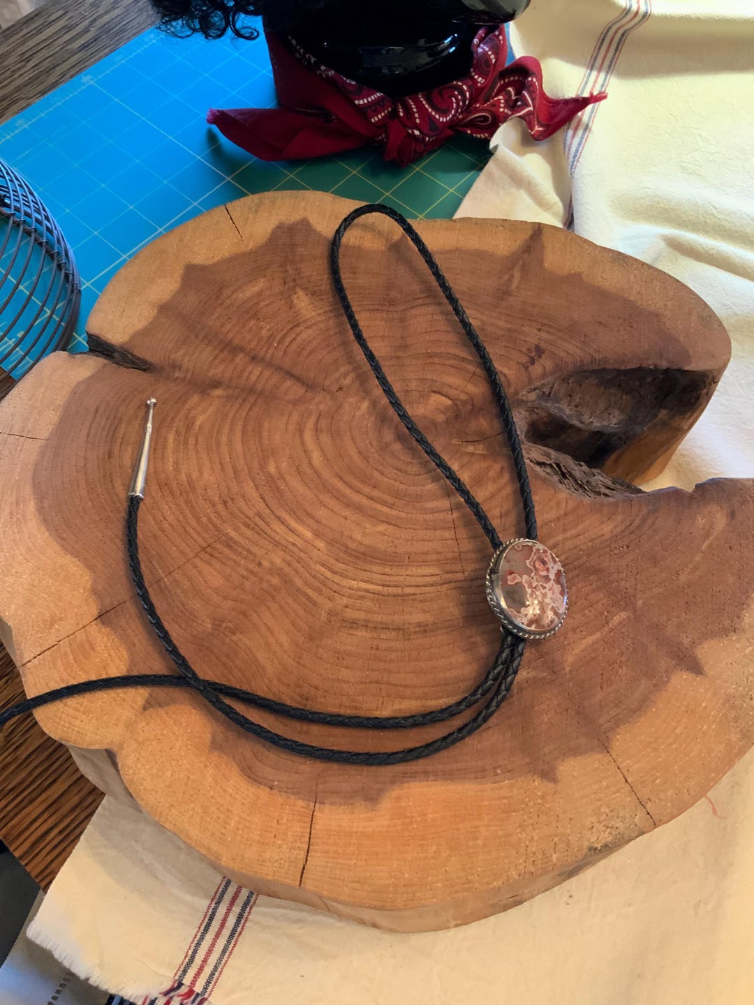 Vintage Leopard Skin Jasper Bolo Tie, Sterling Silver Tips - Etsy