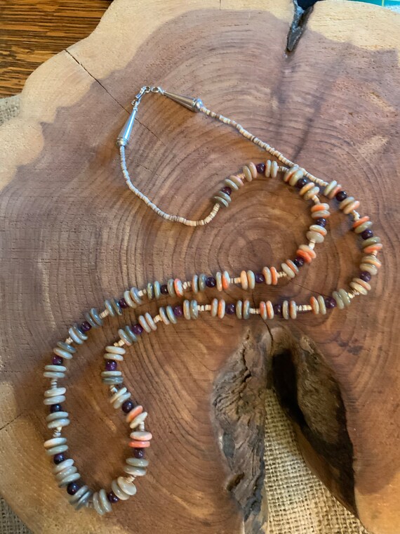 Spiny Oyster Shell Disk Sugilite Beads Necklace, Vint… - Gem