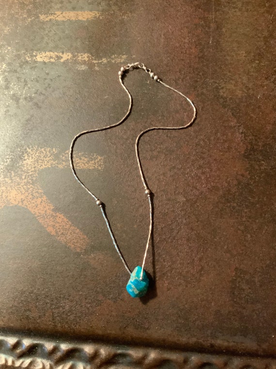 Vintage liquid silver turquoise - Gem