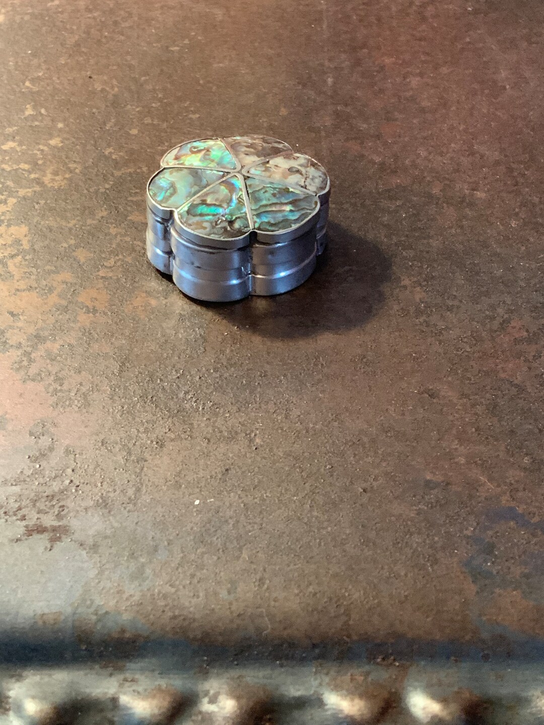 Abalone Trinket/pill Box Container, Vintage 925 Mexico Abalone Small ...