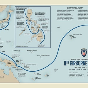 11th Airborne Division Campaign Map - the Angels Division - US Army ...