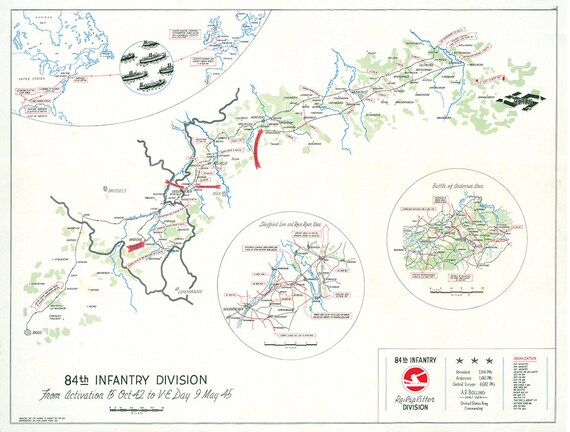 84th Infantry Division Campaign Map the Railsplitters | Etsy