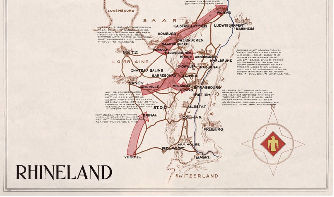 45th Infantry Division Campaign Map Thunderbird Division US Army - Etsy