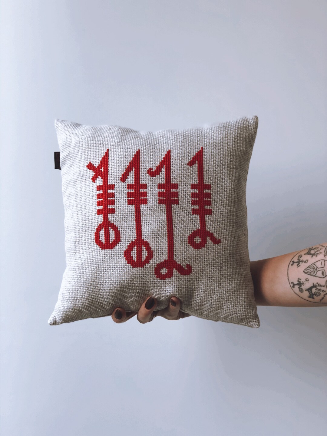 Cushion With Svefnthorn Viking Symbol Galdrastaf Runic Staves - Etsy