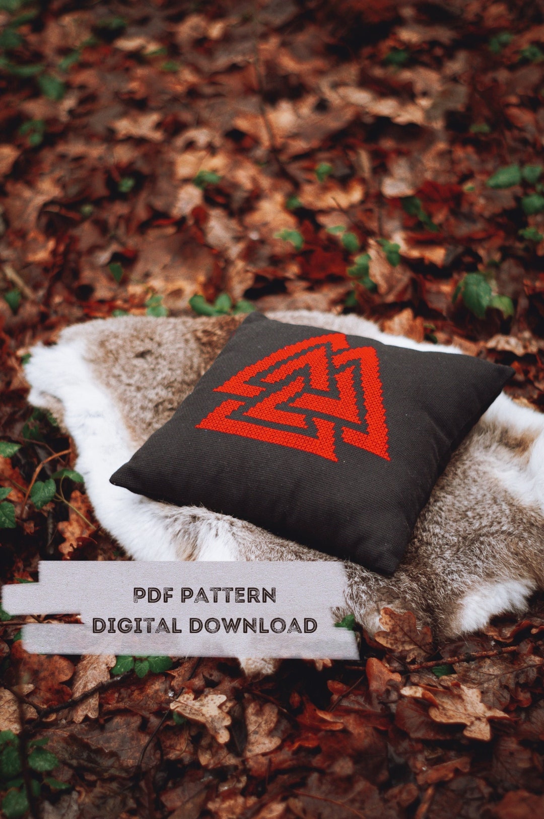 PDF Pattern/ DIY Embroidery With Valknut Norse Mythology Paganism ...
