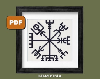 Viking Compass Vegvisir Cross Stitch Pattern - Etsy UK