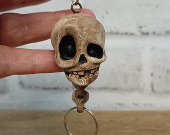 Skull Keyring, Articulated Skull & Spine Keyring, Skull Bag Skull Keyring, Articulated Skull & Spine Keyring, Skull Bag