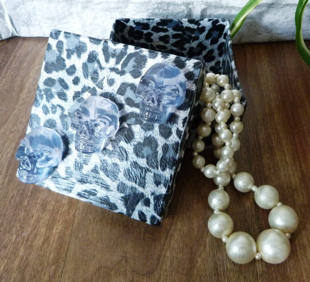 Decoupaged Skull Jewellery Box, Skull Trinket Box - Etsy UK