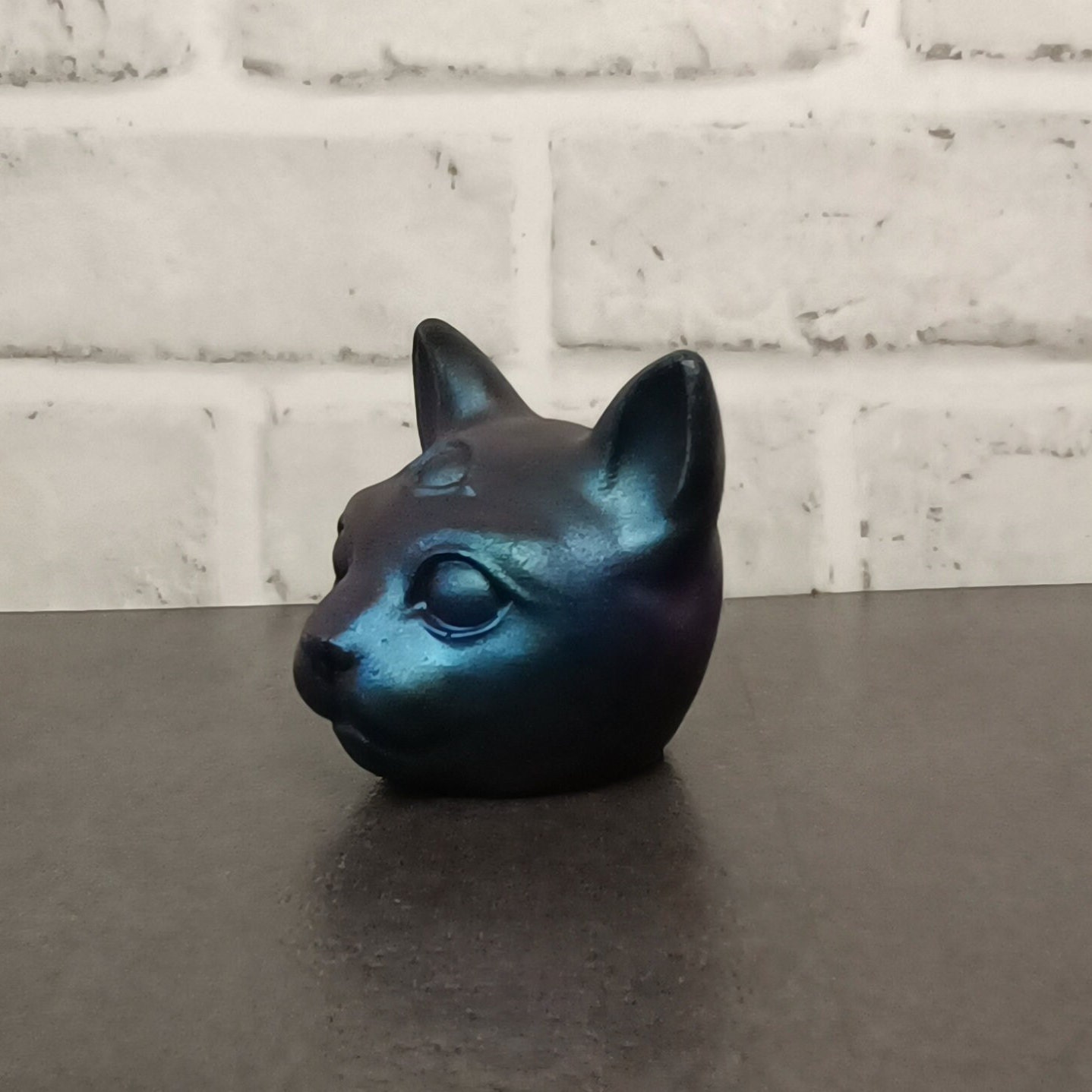 Cat Head Ornament. Chameleon Effect Cat - Etsy