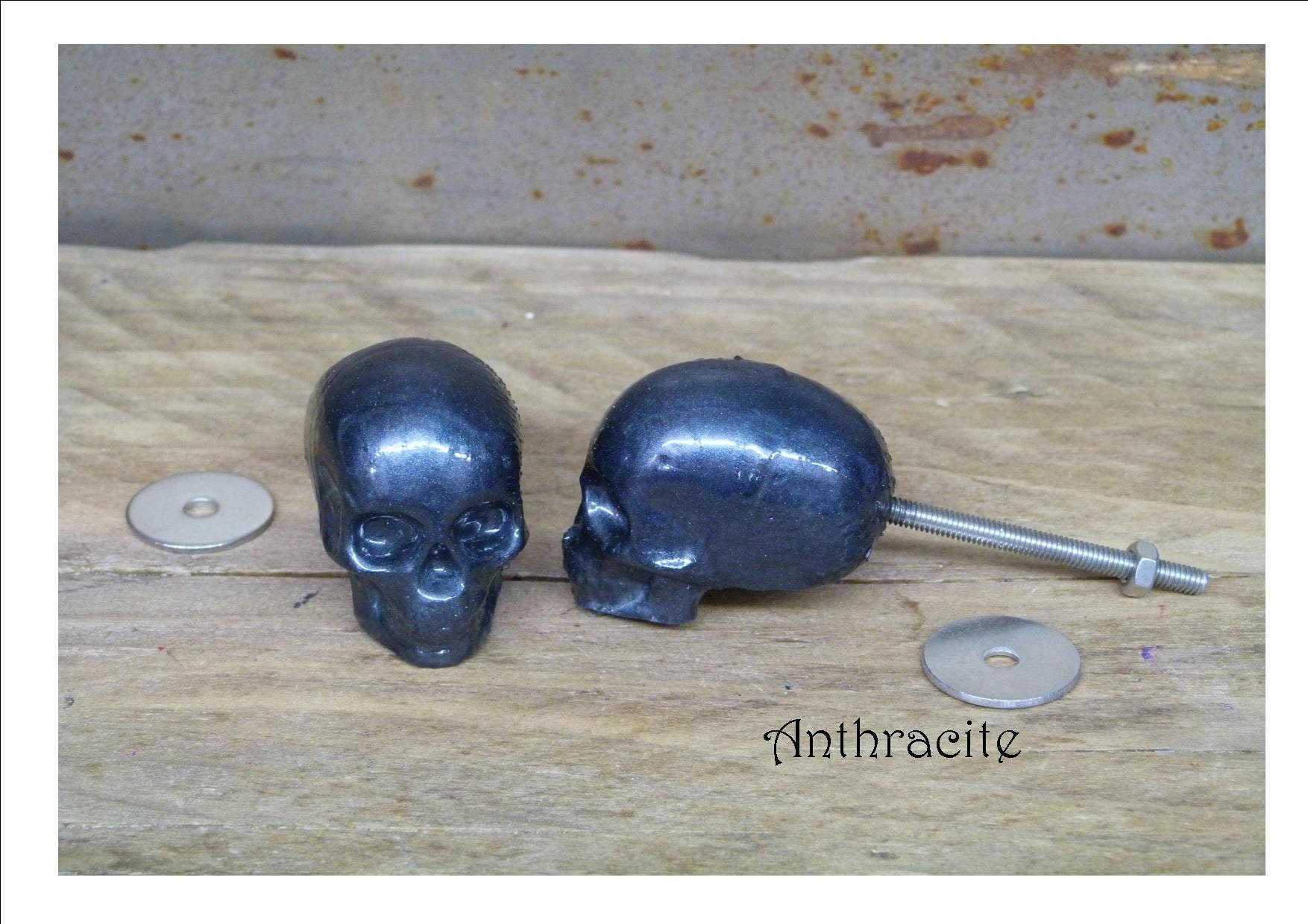 Resin Skull Knobs Skull Drawer Pulls Made to Order | Etsy