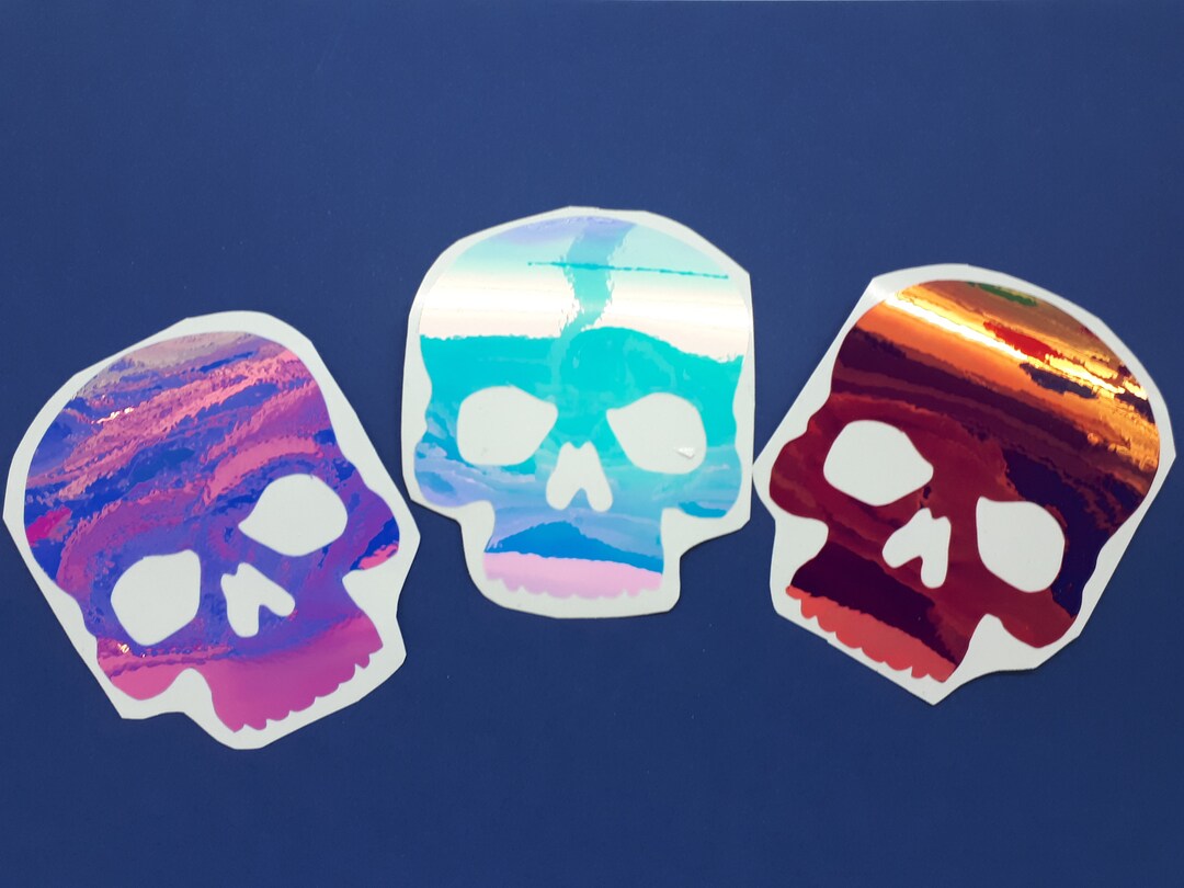 Skull Decal, Skull Vinyl, Skull Bumper Sticker,holographic Vinyl Skull ...
