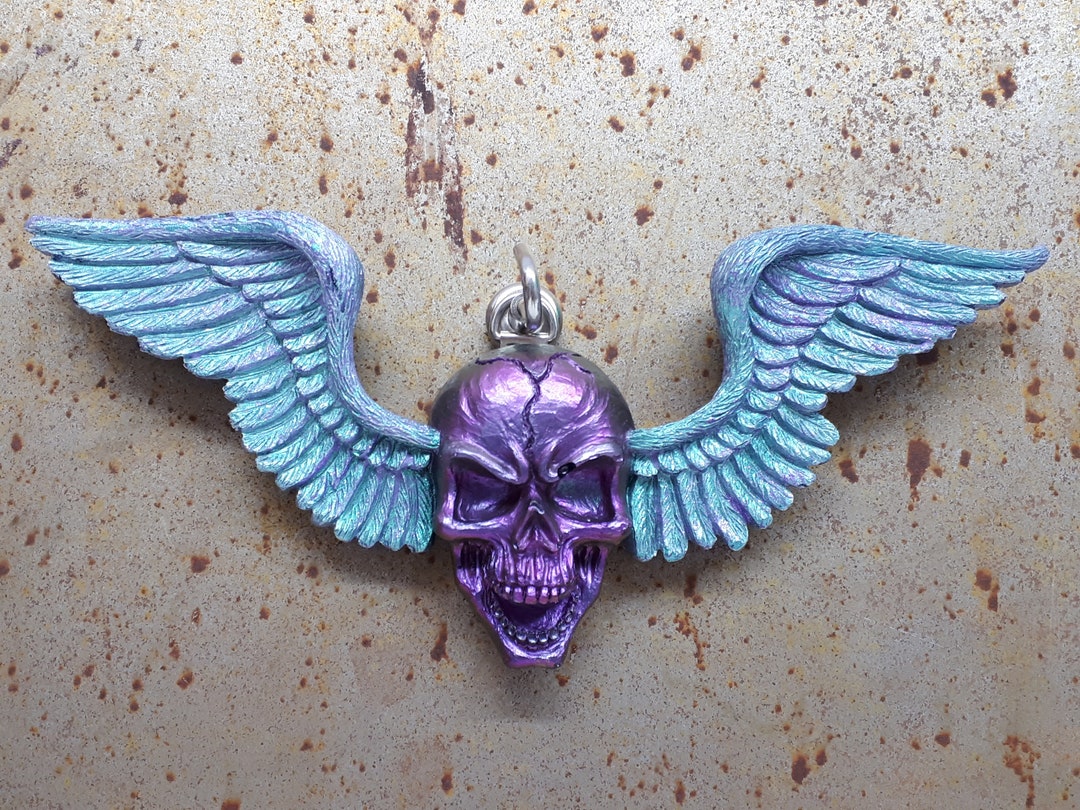 Winged Skull Wall Plaque: Hand-cast Resin Gothic Art - Etsy