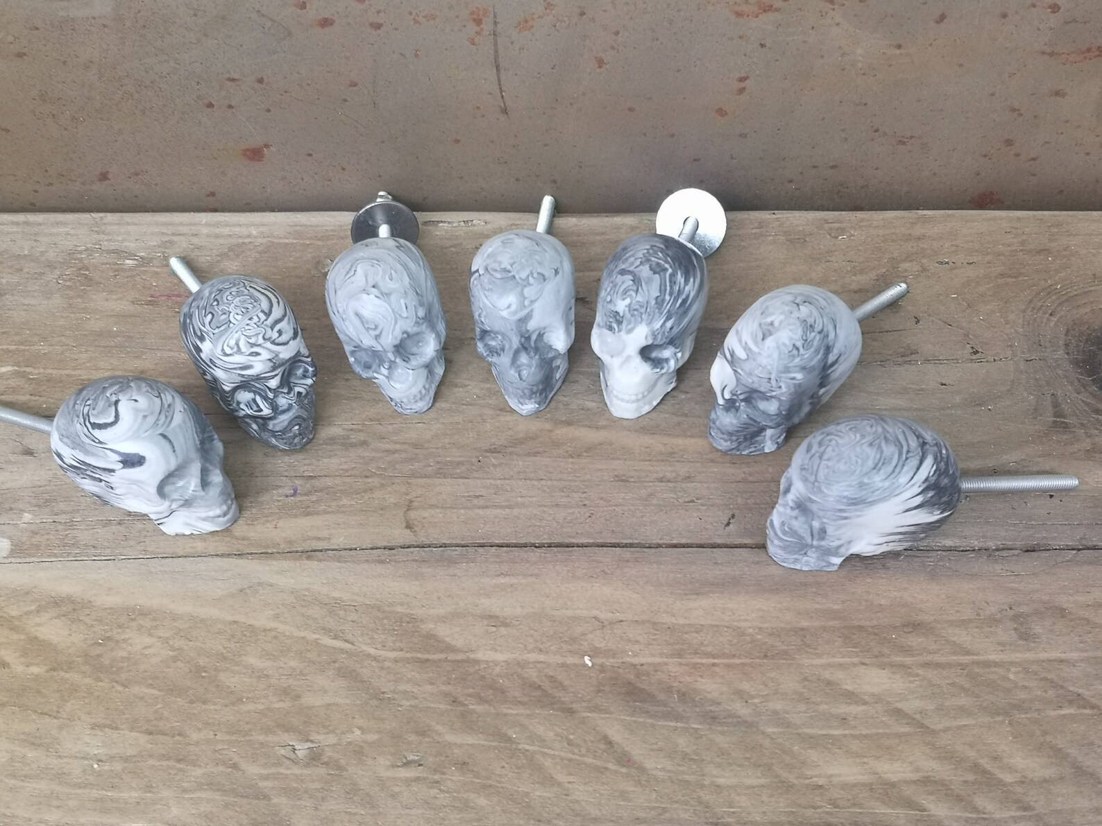 Black Marble Effect Skull Knobs Skull Drawer Pulls Made to - Etsy UK