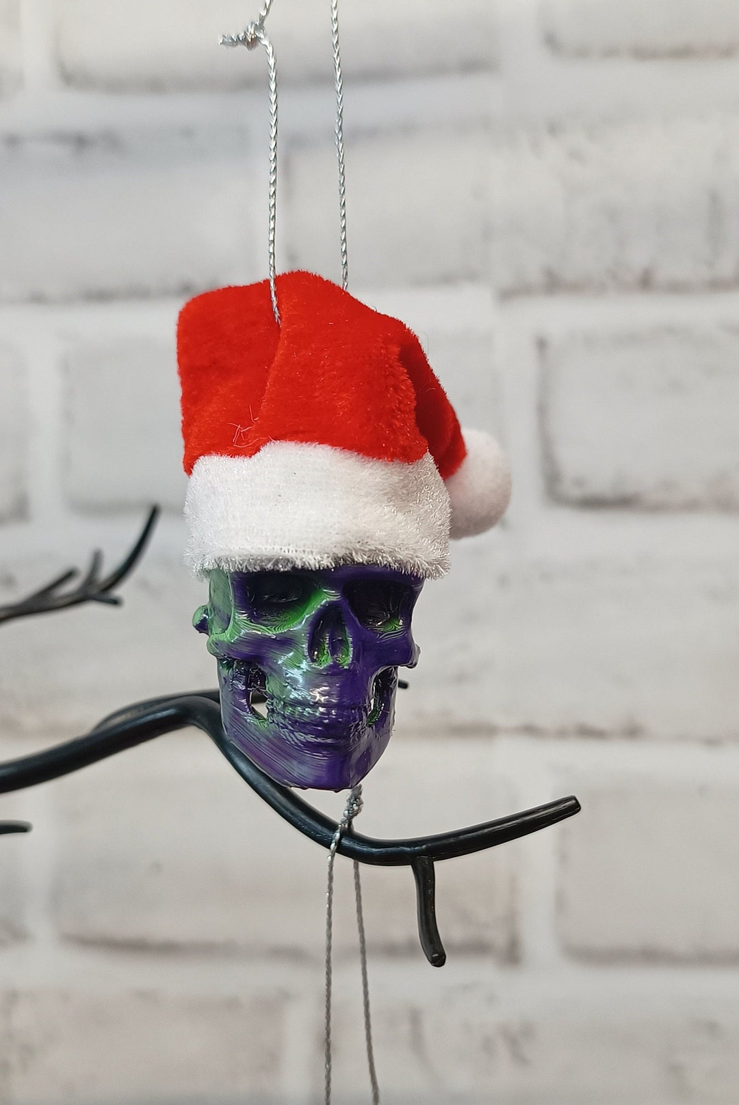 Santa Hat Monster Baubles, 3D Printed Monster Baubles, Halloween Bauble ...