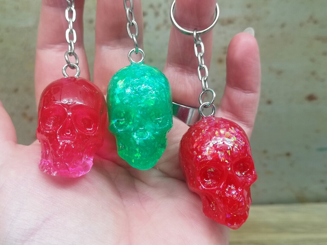 3D Skull Key Ring, Resin Skull Charm, Skull Bag Charm - Etsy