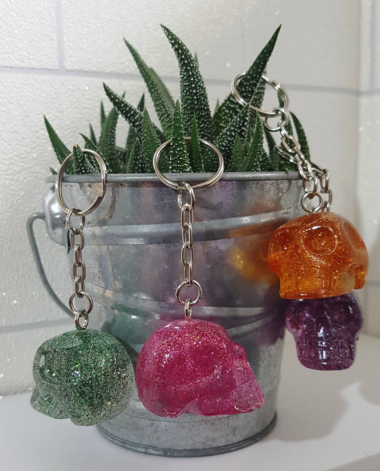 3D Skull Key Ring, Resin Skull Charm - Etsy UK