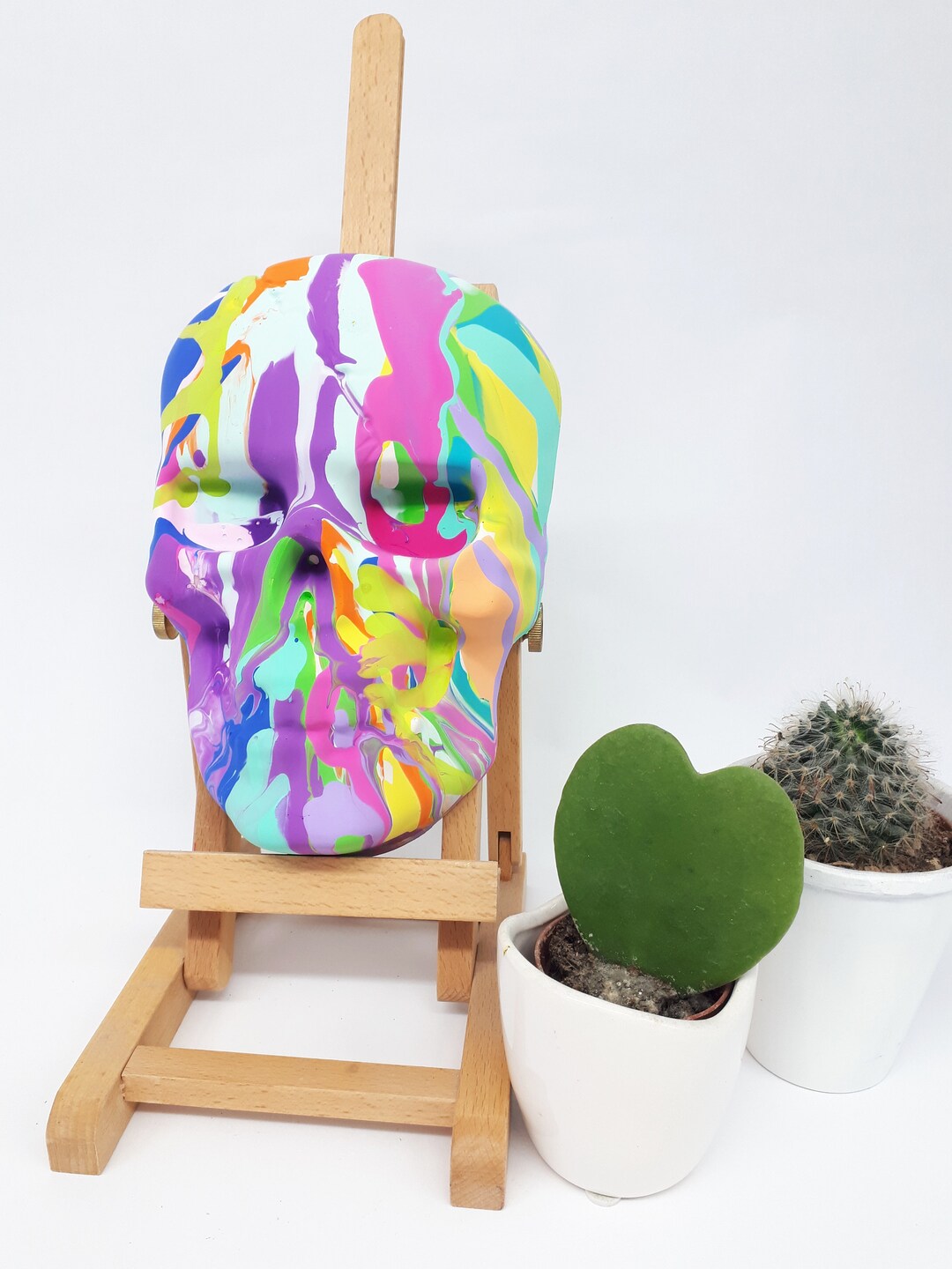 Hand Cast Paint Splatter Wall Skull: Abstract Drippy Art - Etsy