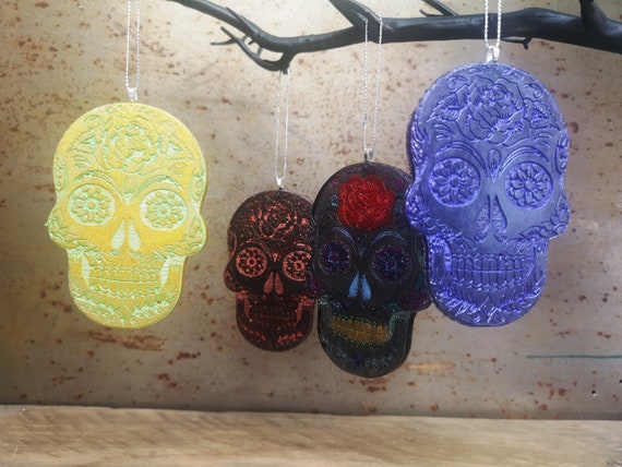 Sugar Skull Hanging Sugar Skull Halloween Tree Decor | Etsy