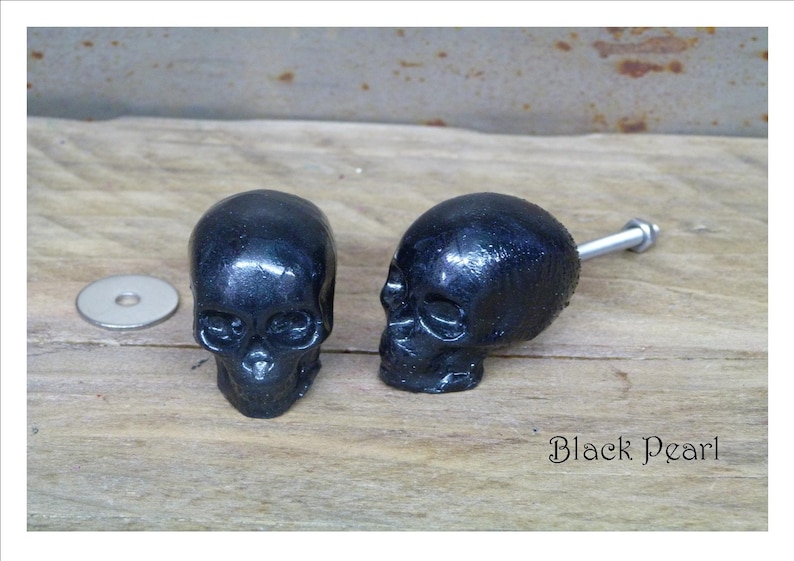 Black Skull Knobs, Skull Drawer Pulls, Made to Order - Etsy UK
