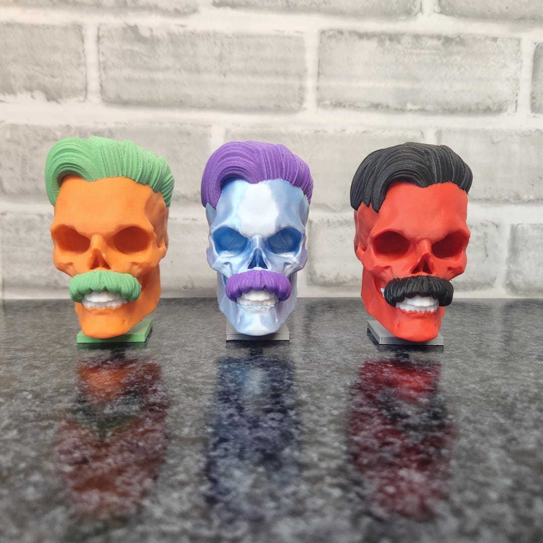 Pop Art Bearded Skull, 3D Printed Skull - Etsy