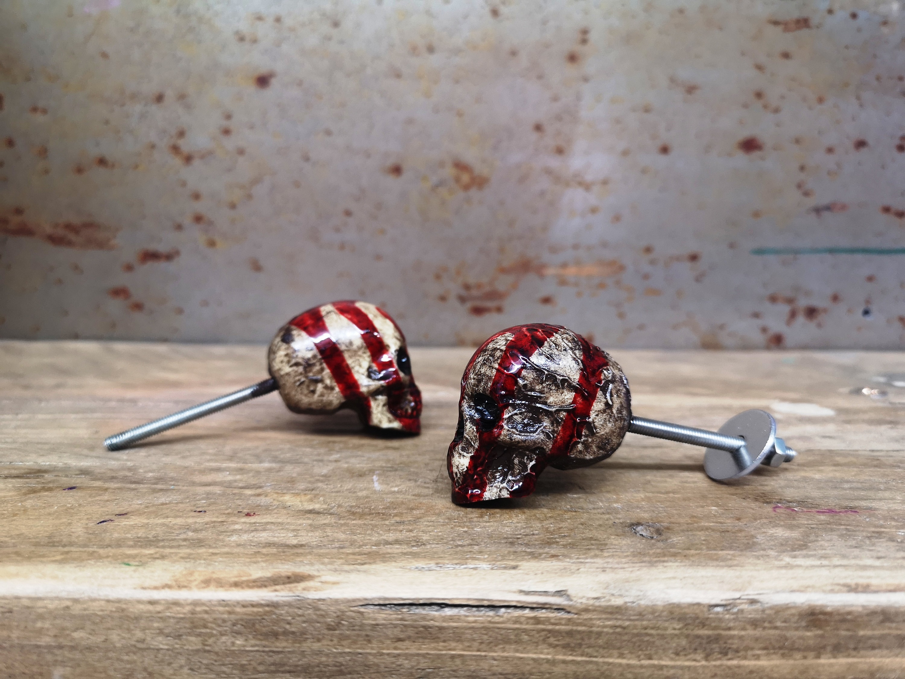 Skull Knobs Resin Skull Knobs Blood Drip Skull Drawer Pulls | Etsy