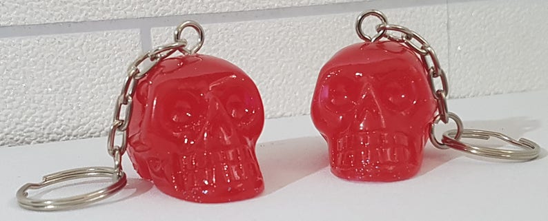 3D Skull Key Ring, Resin Skull Charm - Etsy UK