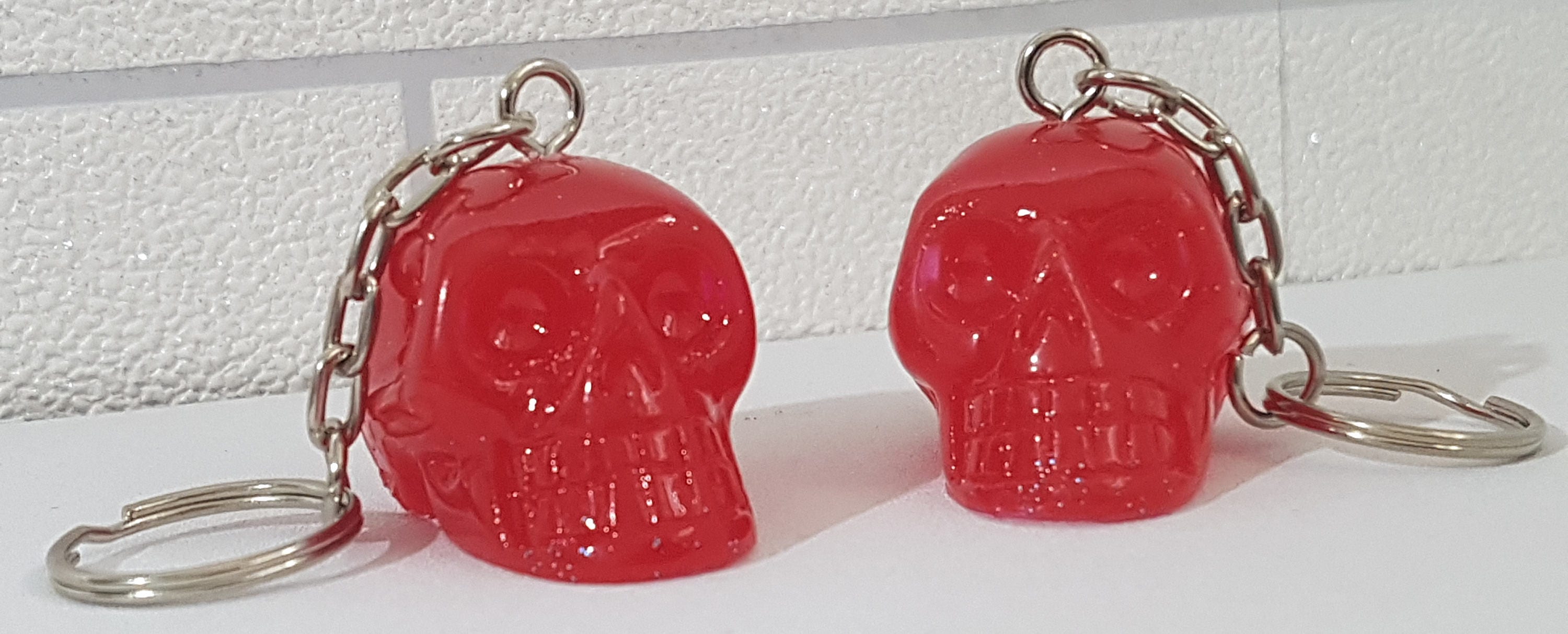 3D Skull Key Ring, Resin Skull Charm - Etsy UK