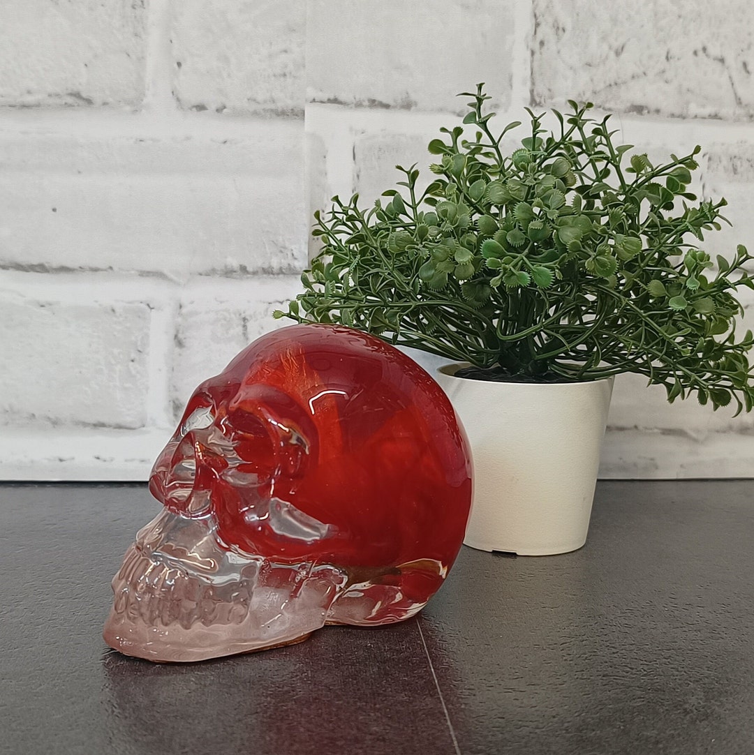 Hand Cast Resin Skull: Poppy Flower Ornament - Etsy