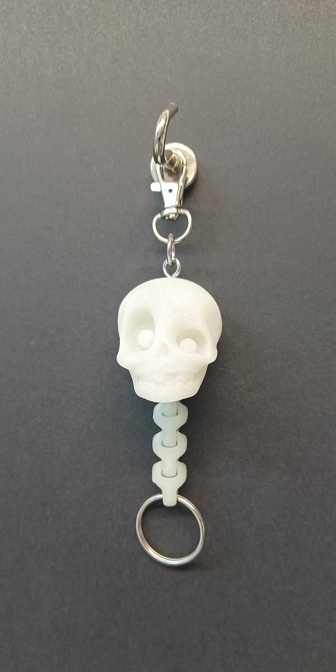 Glow in the Dark Skull Keyring: Articulated Spine, 3D Printed PLA - Etsy