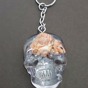 Skull Key Ring, Resin Skull Bag Charm, Poppy Jasper Stone - Etsy UK