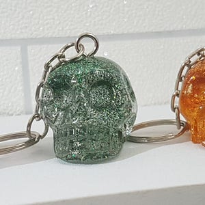 3D Skull Key Ring, Resin Skull Charm - Etsy UK