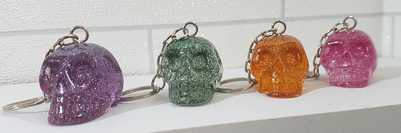3D Skull Key Ring, Resin Skull Charm - Etsy UK