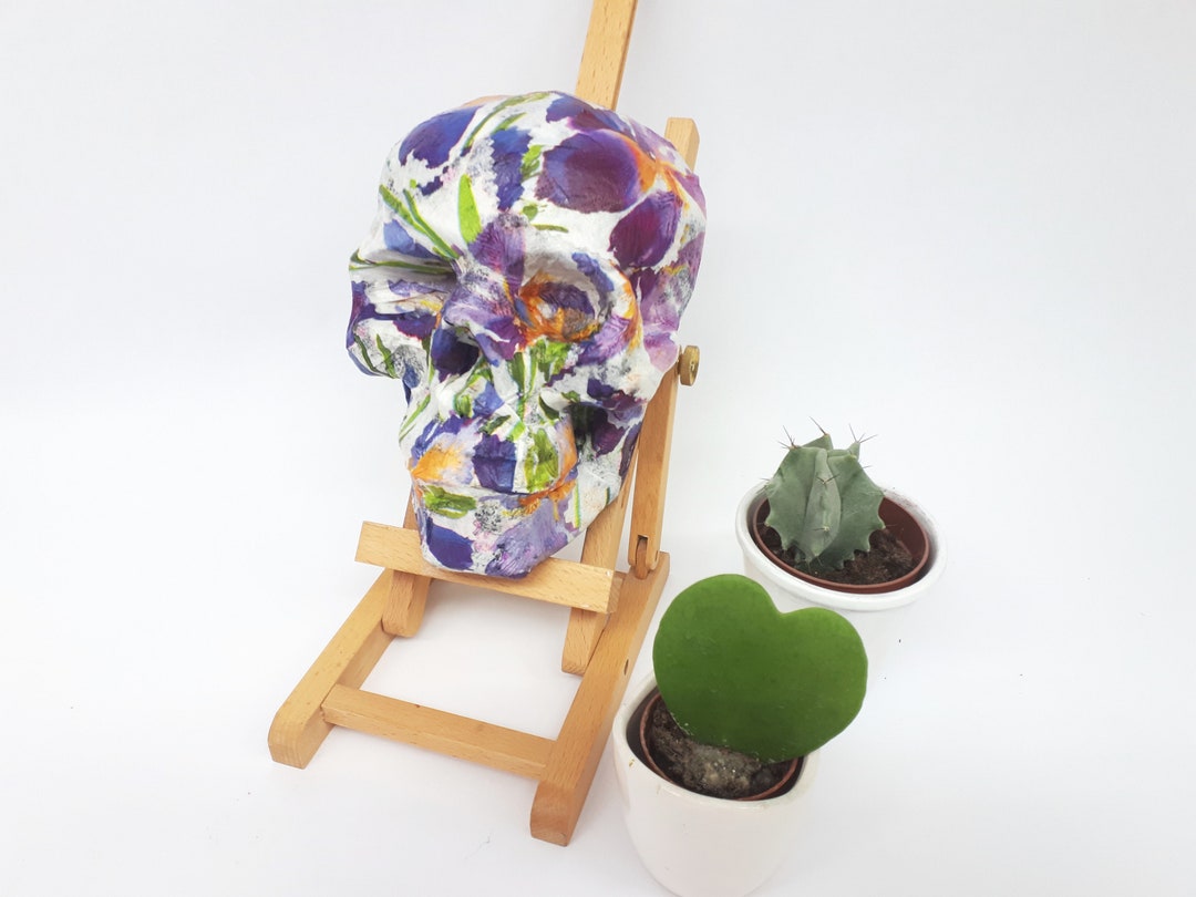 Decoupaged Wall Skull, Skull Wall Plaque - Etsy