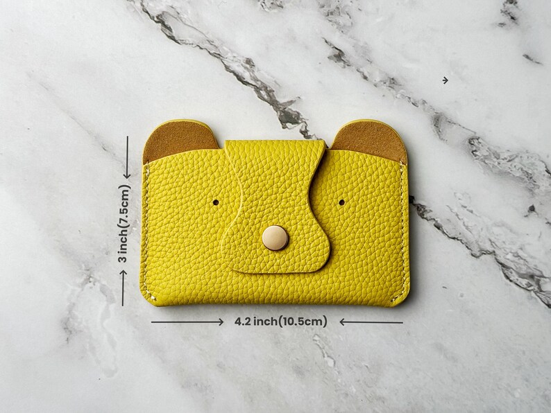Mini Leather Card Holder Cute Small Card Sleeves Wallet for Girl Women ...