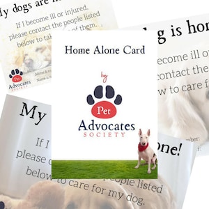 Dog Emergency Card, Dog Home Alone, Pet Care Kit, Pet Emergency Kit - Etsy