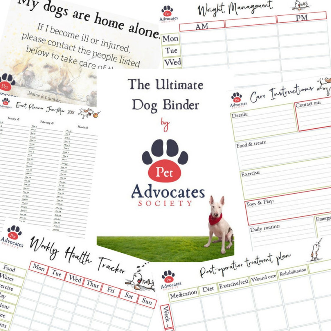 Ultimate Dog Binder, Pet Care Kit, Dog Planner, Dog Health Tracker, Vet ...