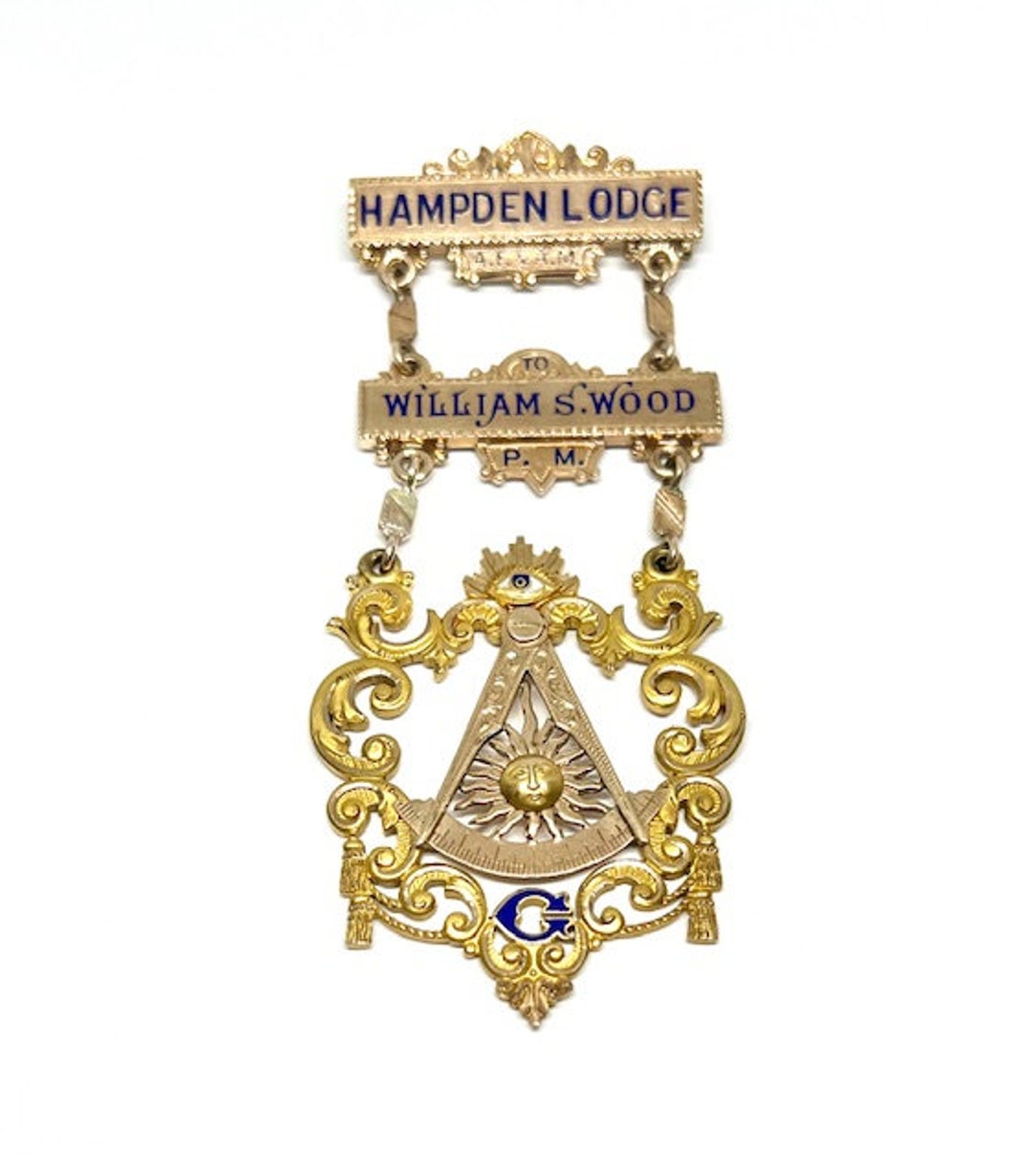 10k Gold Freemason Past Hampden Lodge Masonic Pin - Etsy