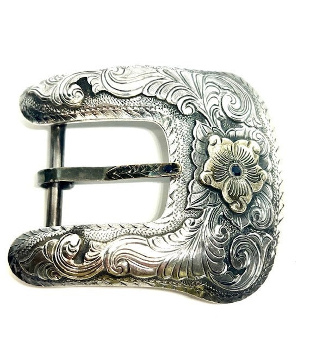 Sterling Silver 14K Gold Belt Buckle Dale Harris Western Cowboy - Etsy