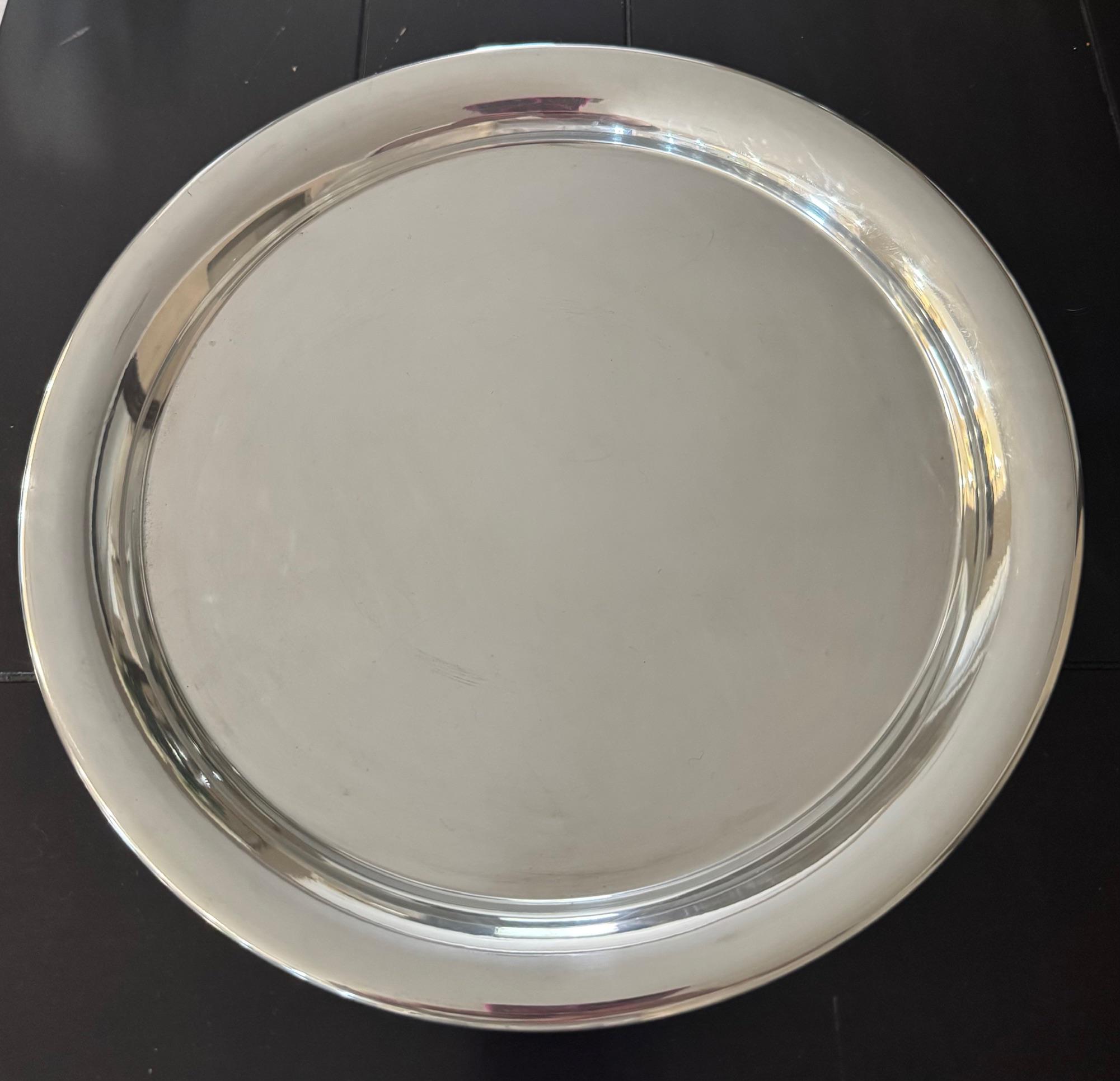 Vintage Cartier Pewter Serving Tray – Minimalist Round Modern Design ...