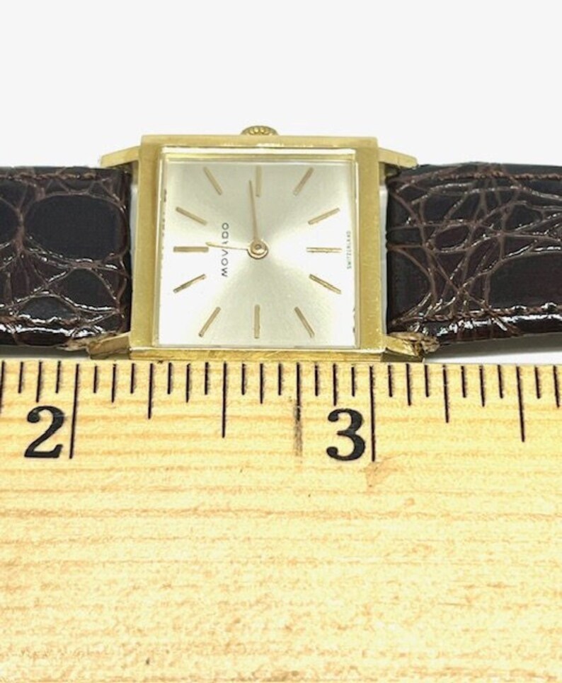 Vintage MOVADO Manual Wind Square 18k Solid Yellow Gold Watch - Etsy