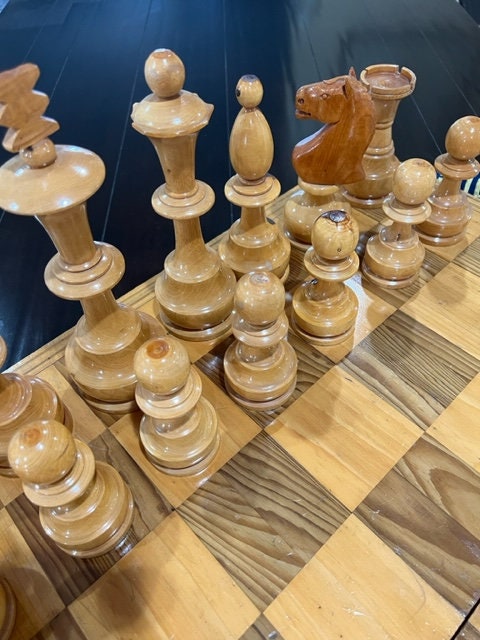 Large Scale Mixed Woods Chess Set With Folding Storage Board - Etsy