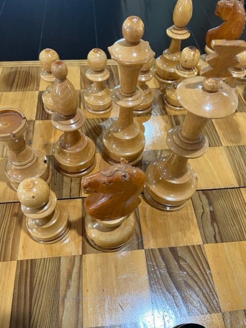 Large Scale Mixed Woods Chess Set With Folding Storage Board - Etsy