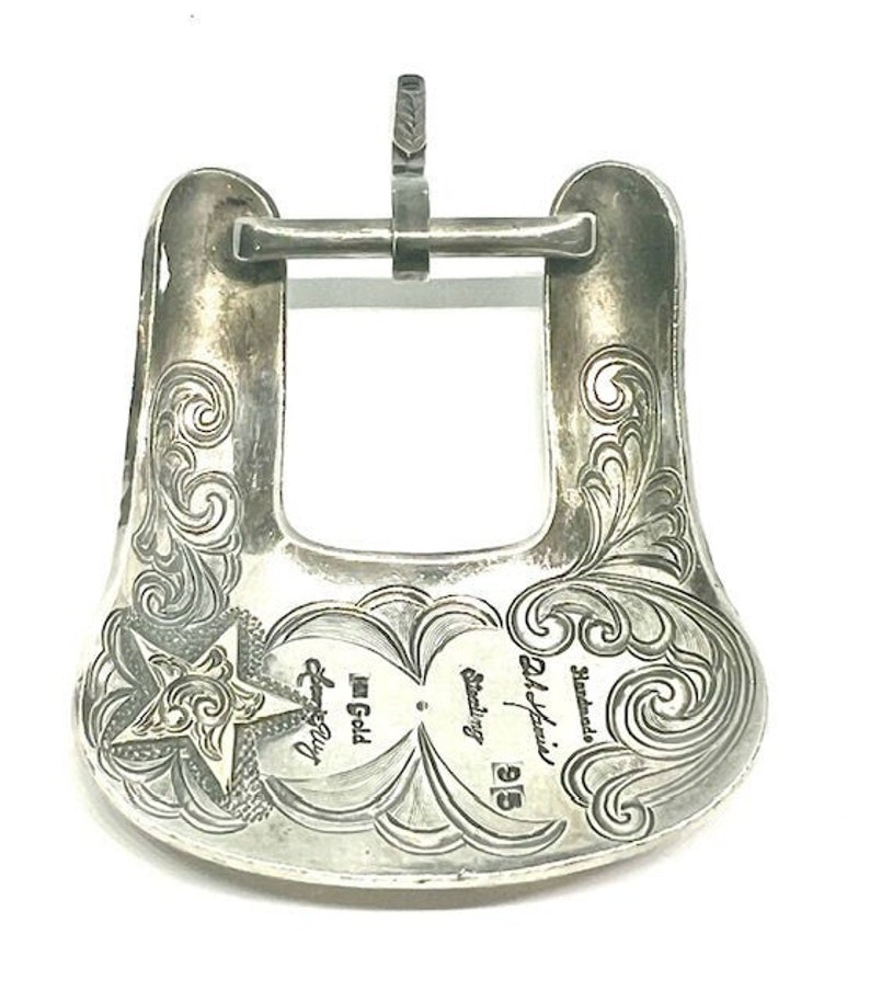 Sterling Silver 14K Gold Belt Buckle Dale Harris Western Cowboy - Etsy