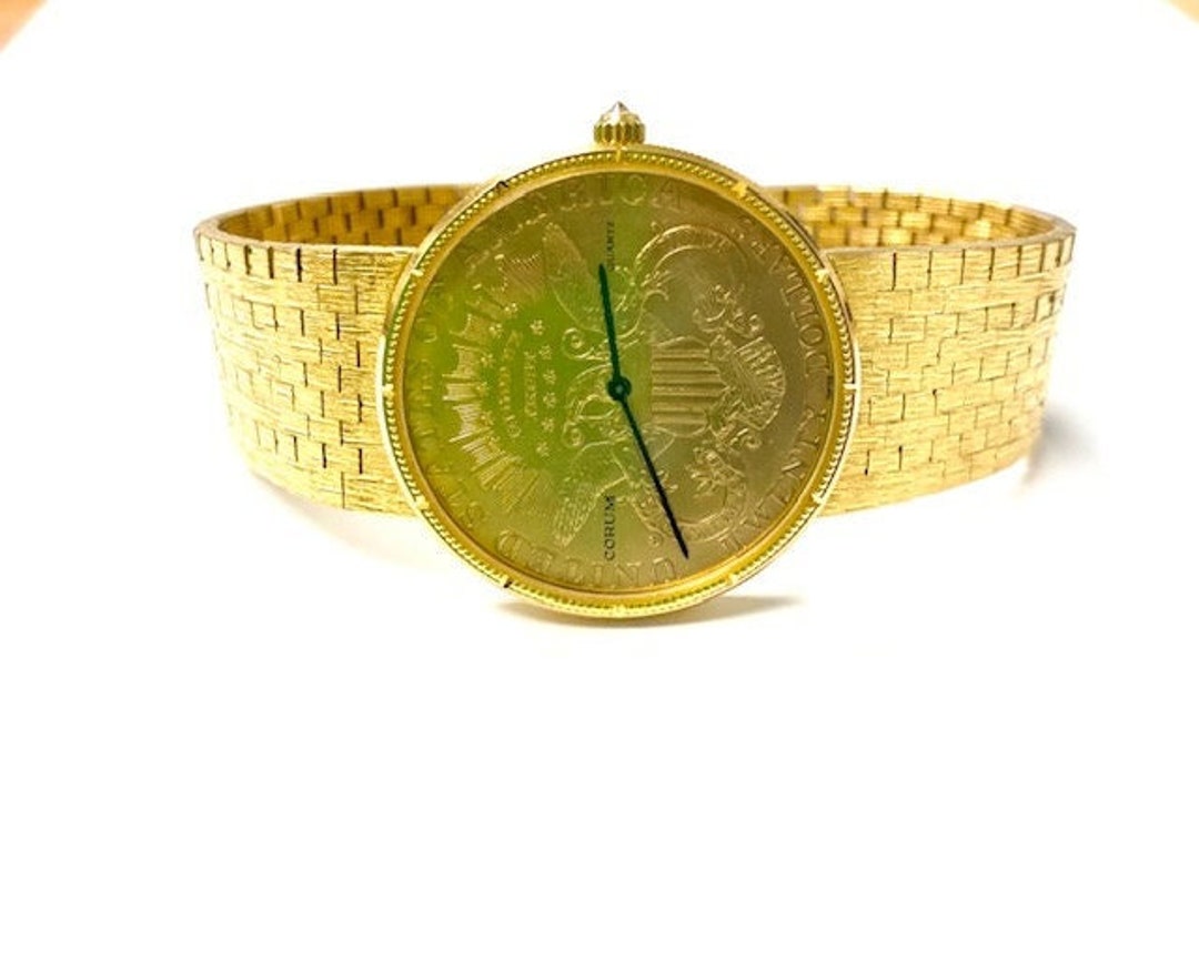 Rare Corum 18k Gold Coin Watch 20 Liberty Coin, Quartz, 35mm ...