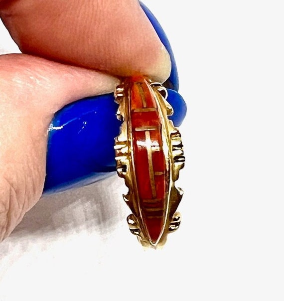 Teme Navajo Carnelian 14k gold Native American Ring - Gem